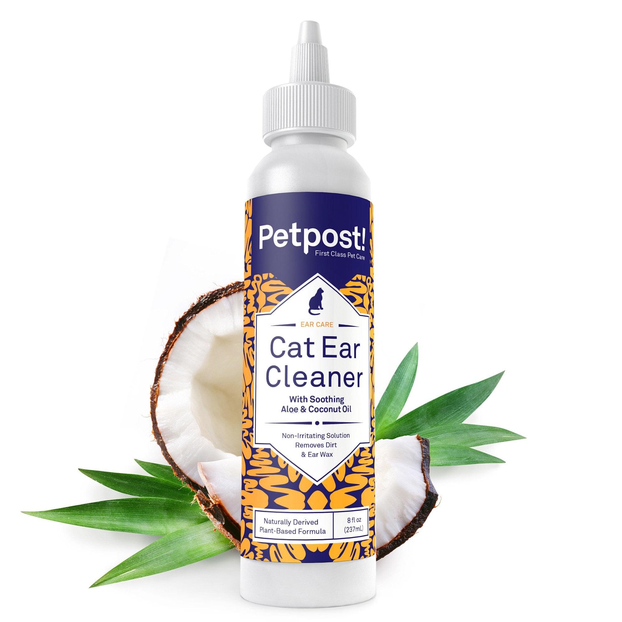 Cat Ear Cleaner - Natural Coconut Oil & Aloe Solution | Petpost™